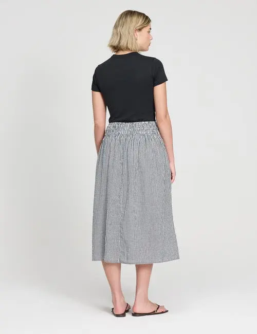 FINERY LONDON Valerie Cotton Gingham Midi Skirt