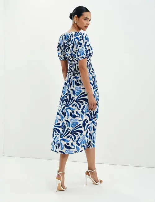FINERY LONDON Dolly V-neck Midi Dress