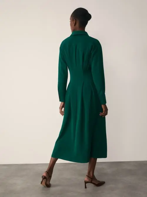 The Fold Amara Long Sleeve Collared Shirt Dress