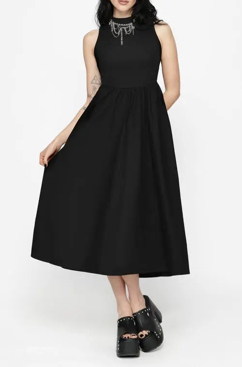 DISTURBIA Morthira Open Back Lace Up Midi Dress