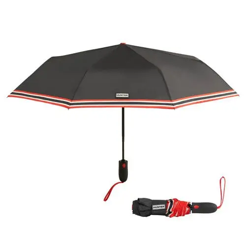 Hunter Signature Stripe Compact Umbrella - Black