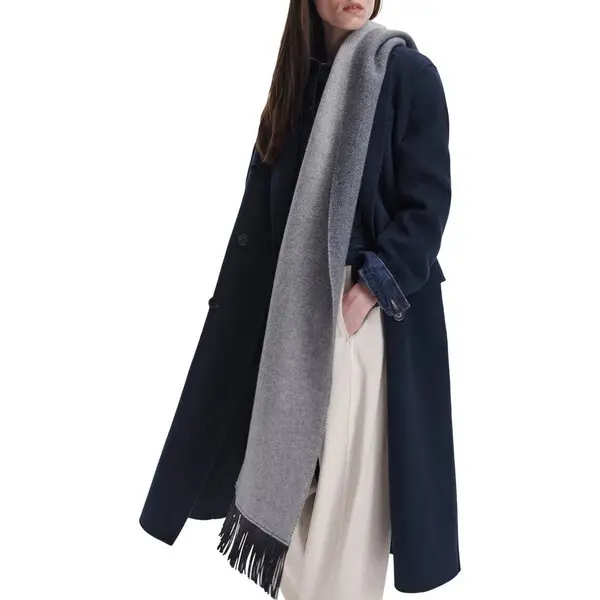 Rag & Bone Brooke Wool Fringe Scarf - Grey Multi