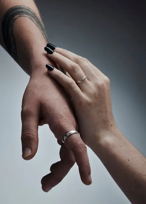 DISTURBIA Till Death Thin Sterling Ring