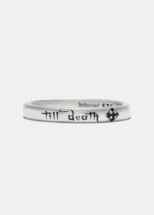 DISTURBIA Till Death Thin Sterling Ring