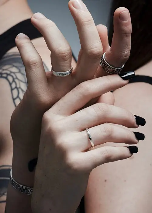 DISTURBIA Till Death Thin Sterling Ring