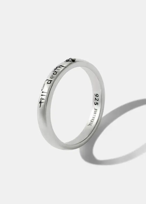 DISTURBIA Till Death Thin Sterling Ring