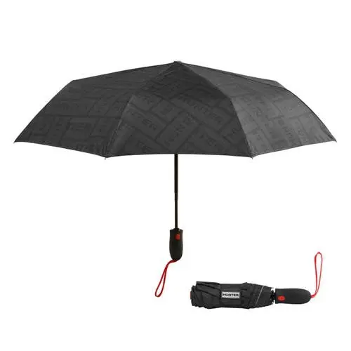 Hunter Double Sided Compact Umbrella - Logo Patch Black
