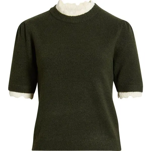 WAYF Everett Short Sleeve Sweater - Hunter