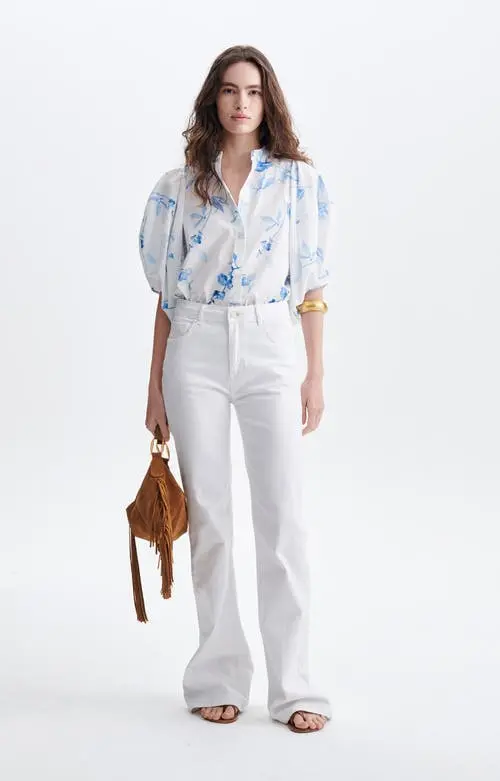 Vanessa Bruno Felicie Puff Sleeve Floral Blouse