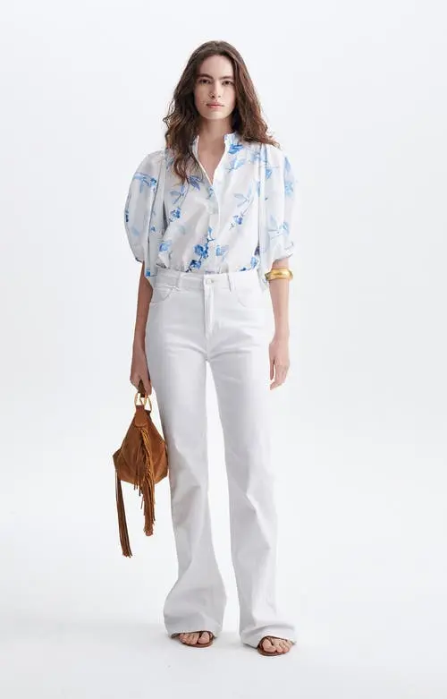 Vanessa Bruno Felicie Puff Sleeve Floral Blouse