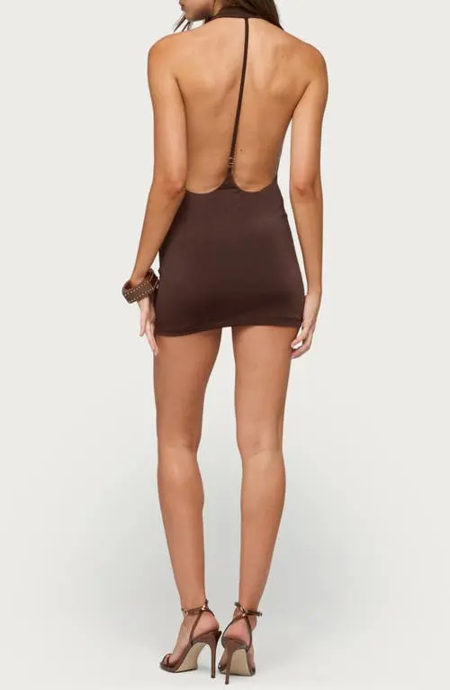 EDIKTED Sunmi Cowl Neck Backless Minidress