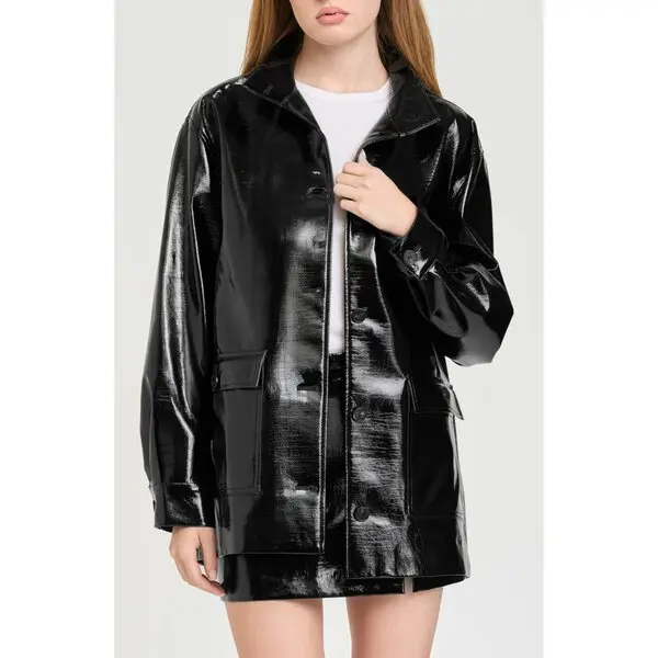 WAYF Rocky Faux Leather Jacket - Black