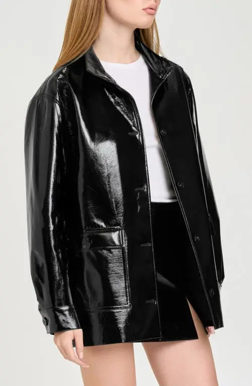 WAYF Rocky Faux Leather Jacket - Black