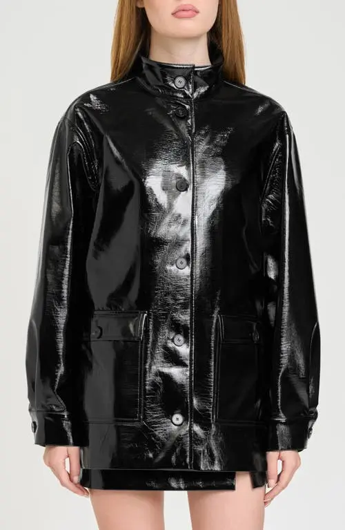 WAYF Rocky Faux Leather Jacket - Black