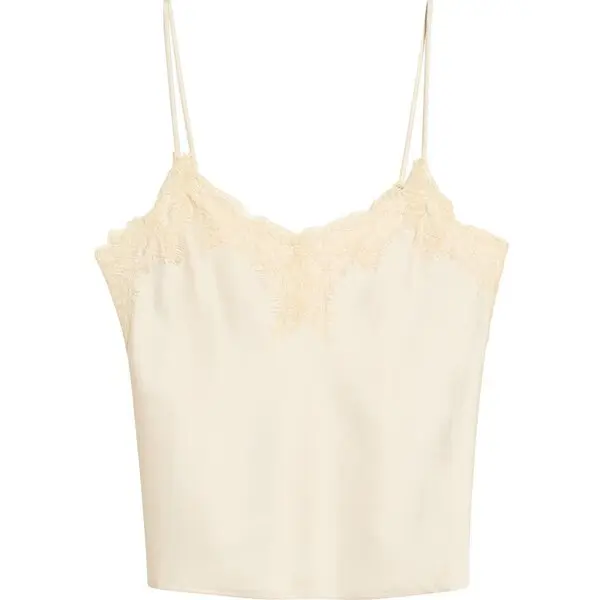 WAYF Kira Lace-trim Cami - Cream