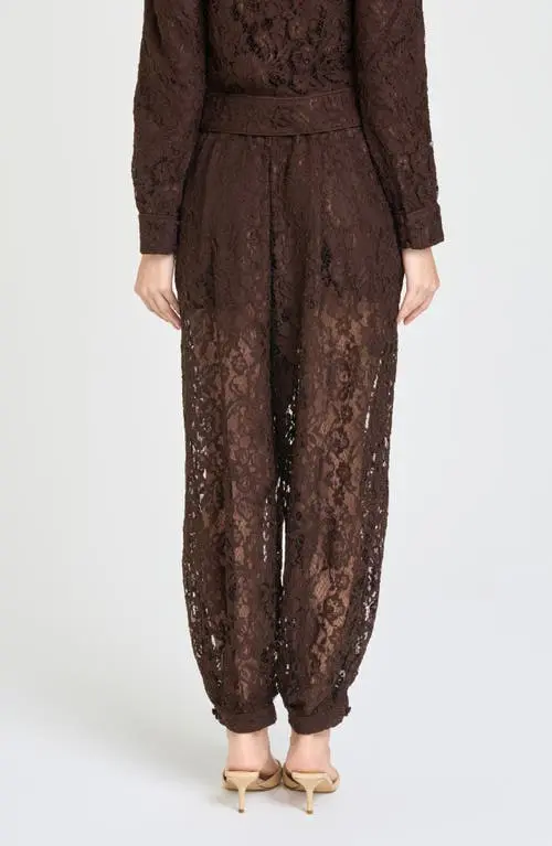 WAYF Rebecca Lace Pants - Chocolate