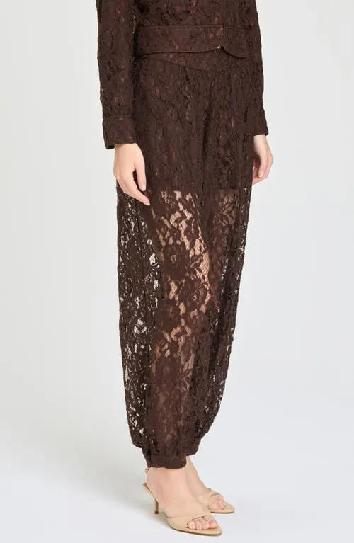WAYF Rebecca Lace Pants - Chocolate
