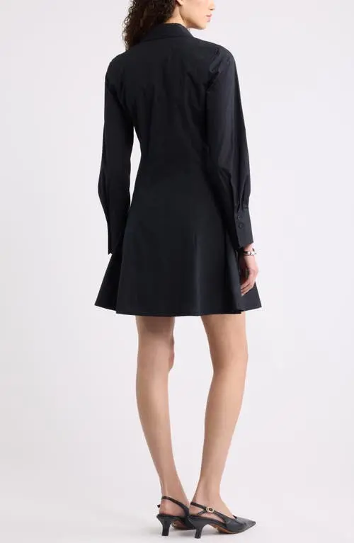 Nordstrom Seamed Mini Shirt Dress - Black