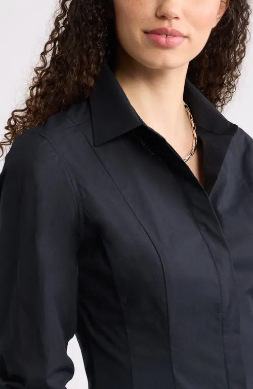Nordstrom Seamed Mini Shirt Dress - Black