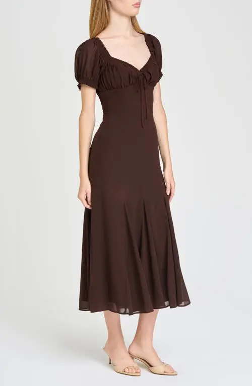 WAYF Natalie Midi Dress - Chocolate