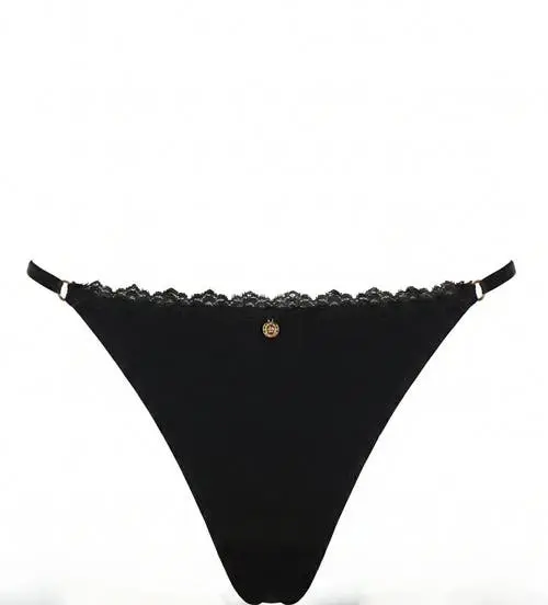 HOUSE OF SILK Bianca Microfiber Thong - Black