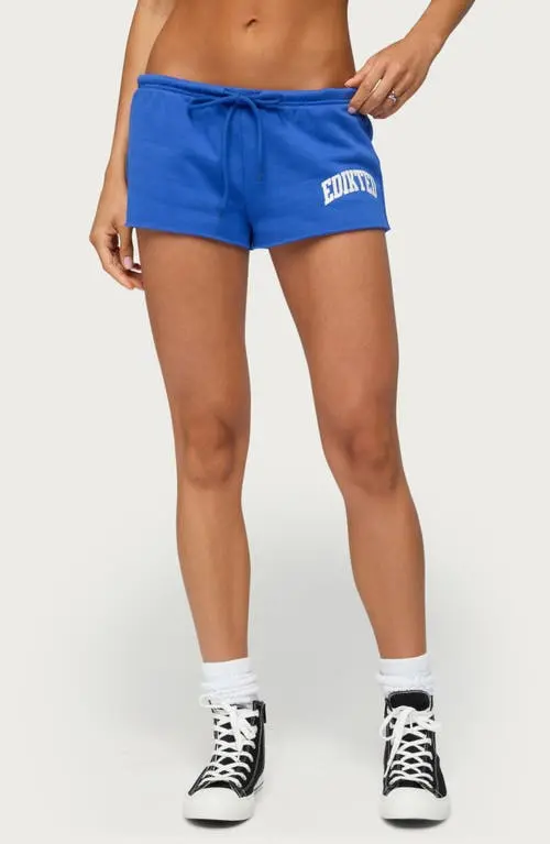 EDIKTED Sporty Babe Drawstring Micro Shorts - Blue