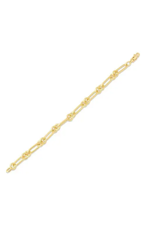Sara Weinstock 18k Gold Round & Paperclip Link Bracelet - Yellow