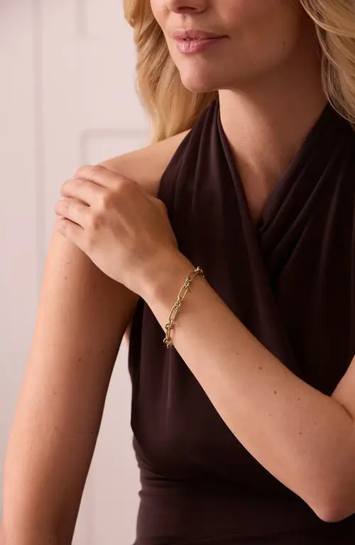 Sara Weinstock 18k Gold Round & Paperclip Link Bracelet