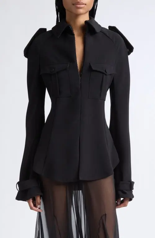 JEAN PAUL GAULTIER Military Inspired Shirt With Peplum And Bell Cuffs - Black