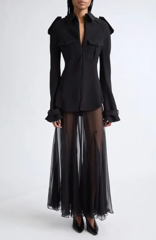 JEAN PAUL GAULTIER Military Inspired Shirt With Peplum And Bell Cuffs