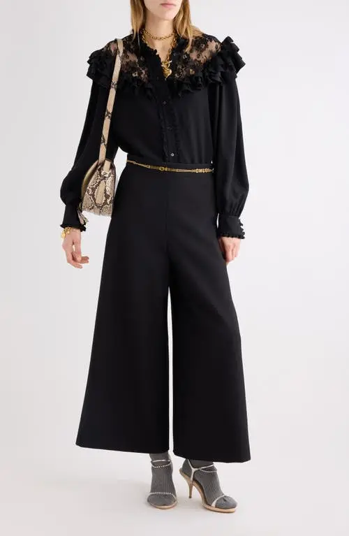 Chloé Silk Crepe De Chine Shirt With Lace Details