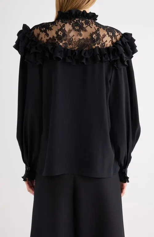 Chloé Silk Crepe De Chine Shirt With Lace Details