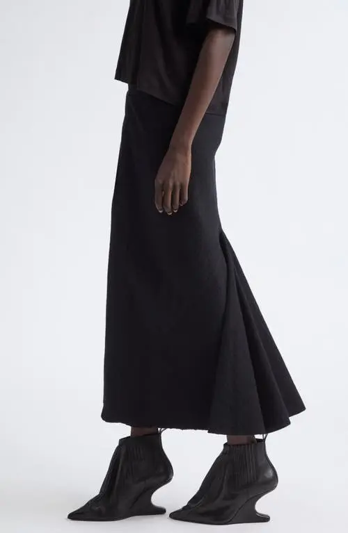 Rick Owens Bias Cut Cotton & Wool Skirt