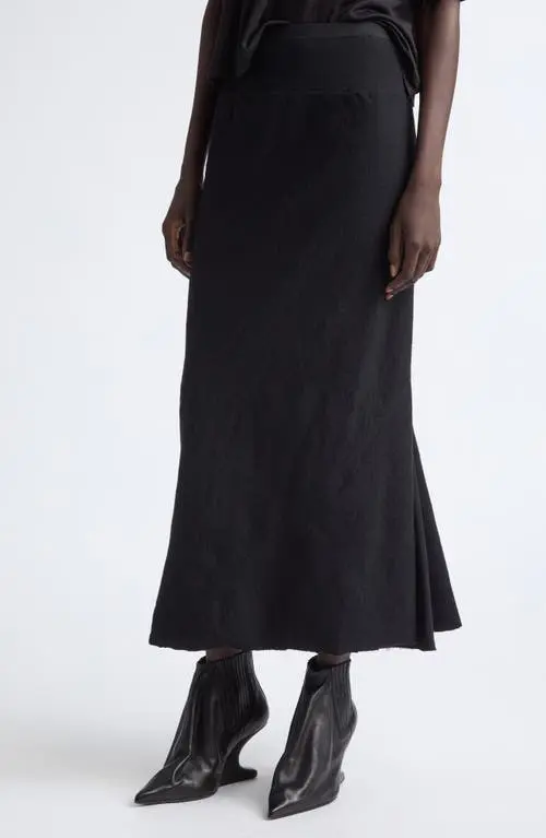 Rick Owens Bias Cut Cotton & Wool Skirt