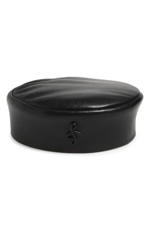 Ruslan Baginskiy Leather Pillbox Hat