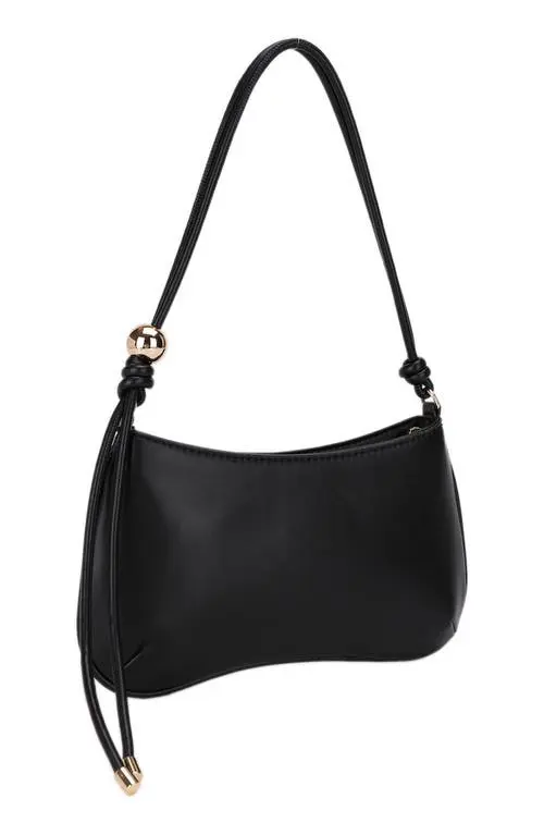 MALI + LILI Elva Faux Leather Shoulder Bag - Black