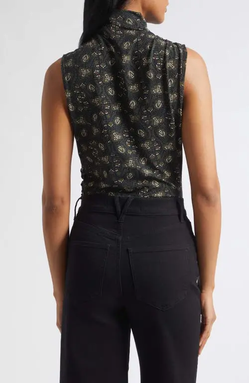 Veronica Beard Mylie Mock Neck Sleeveless Top