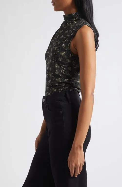 Veronica Beard Mylie Mock Neck Sleeveless Top