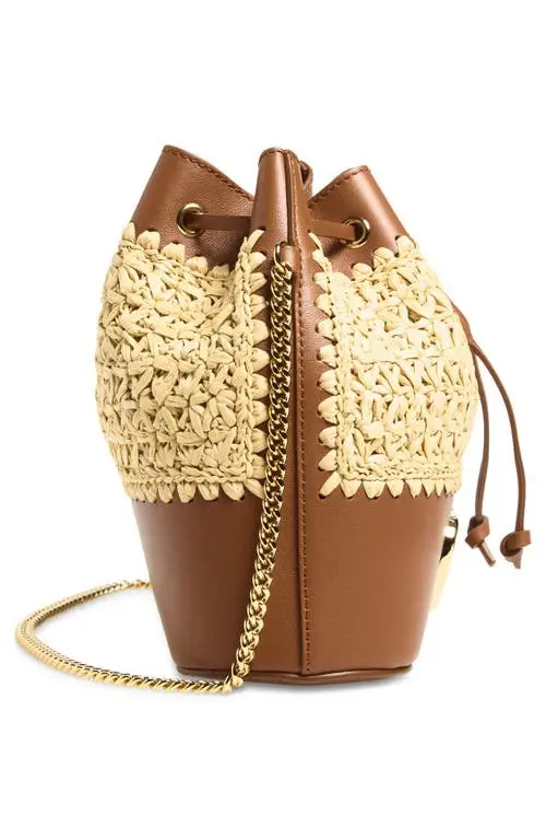 Valentino Garavani Mini Straw Drawstring Bag