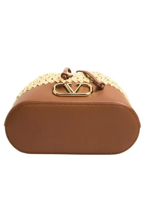 Valentino Garavani Mini Straw Drawstring Bag