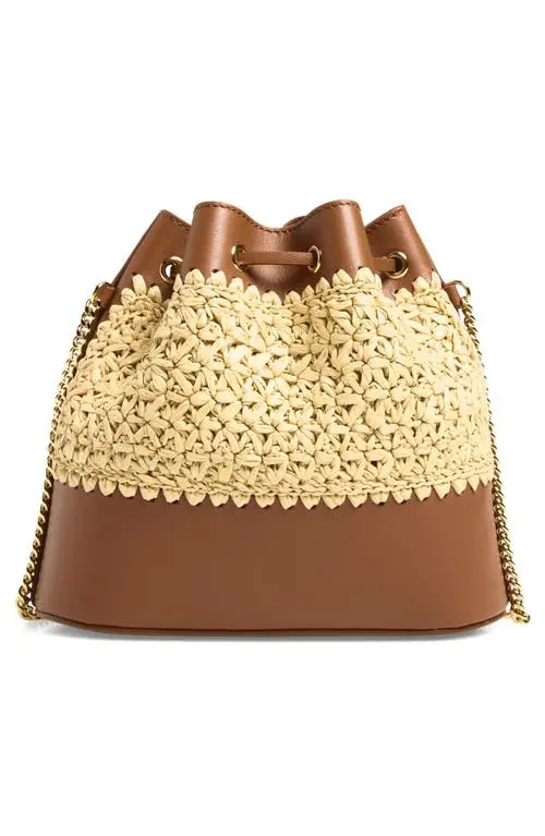 Valentino Garavani Mini Raffia Crochet Drawstring Bag