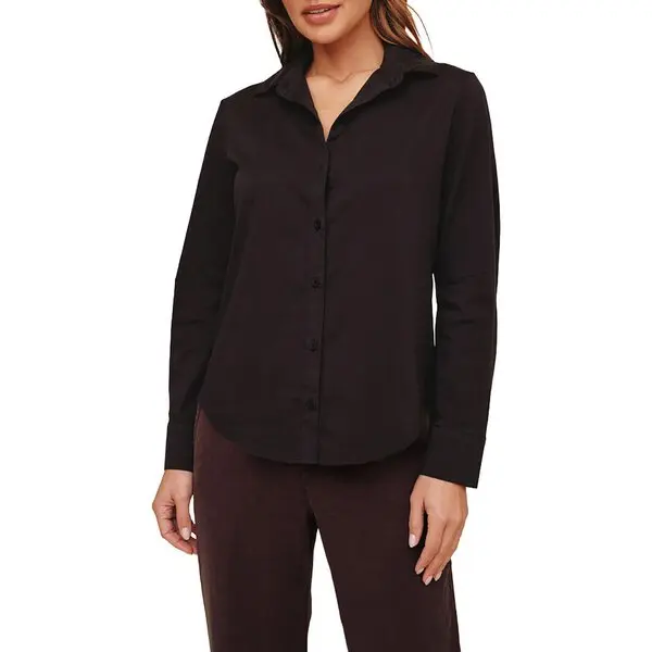 Bella Dahl Clean Button Front Shirt - Black