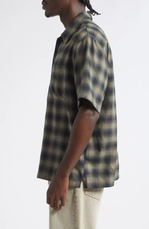 Our Legacy Every Check Short Sleeve Cotton & Wool Button-up Shirt