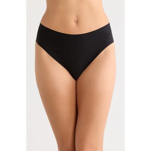 Nordstrom Invisible Edge High Cut Briefs - Black