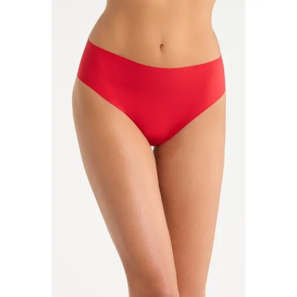 Nordstrom Invisible Edge High Cut Briefs - Red Salsa