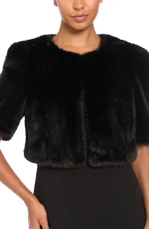 Maggy London Faux Fur Crop Jacket