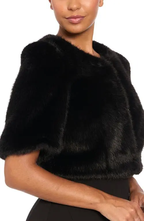 Maggy London Faux Fur Crop Jacket
