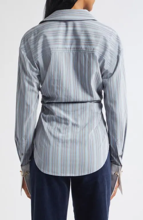 Veronica Beard Devra Striped Long Sleeve Shirt