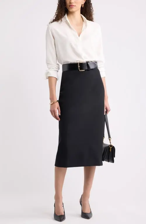 Nordstrom Suiting Column Midi Skirt