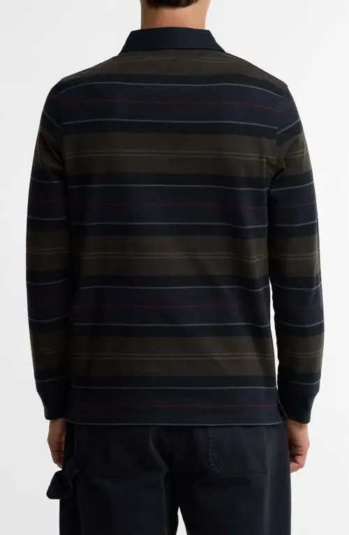 Barbour Frith Stripe Long Sleeve Rugby Shirt - Navy
